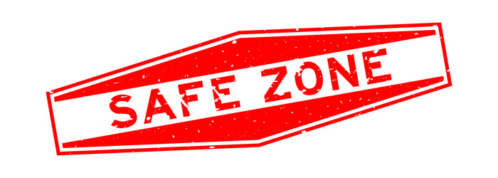 Grunge green safe zone word hexagon rubber seal Vector Image