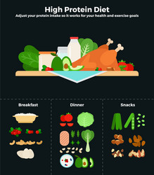 Protein food icons collection for healthy diet Vector Image