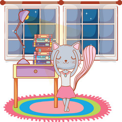 Kitty cat cartoon Royalty Free Vector Image - VectorStock