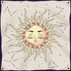 Sun Face Alchemy Vector Images (over 600)