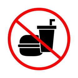 Do not eat and drink icon or no food Royalty Free Vector