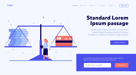 Scale with cash and credit card Royalty Free Vector Image