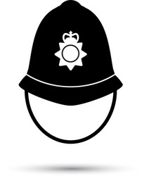 British police helmet icon simple style Royalty Free Vector