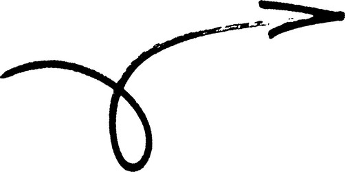 Brushstroke arrow smooth two loop up hand drawn Vector Image