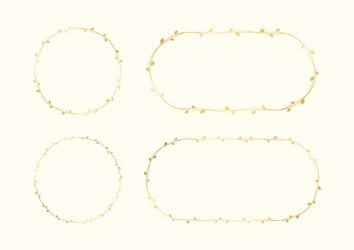 Gold vine frame wedding elegant wreath set golden Vector Image