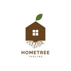 Tree root house logo nature design Royalty Free Vector Image