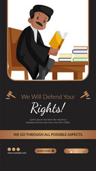 We will defend your rights portrait template Vector Image