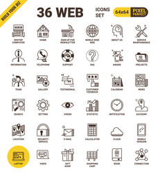 Computer networks database icons perfect pixel Vector Image
