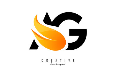 Ag a g letter logo design with a creative cut Vector Image