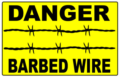 Barbed wire warning sign Royalty Free Vector Image