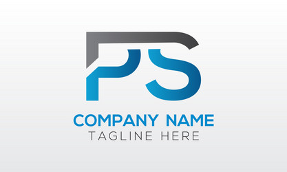 Initial ps letter logo creative typography Vector Image