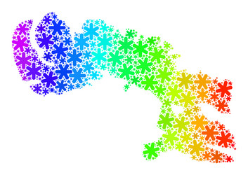 Spectral gradiented winter mosaic java island map Vector Image