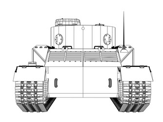 Realistic tank blueprint outline armored car Vector Image