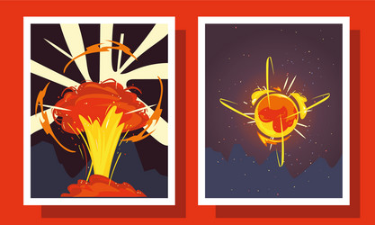 Military explosion icon bundle design Royalty Free Vector