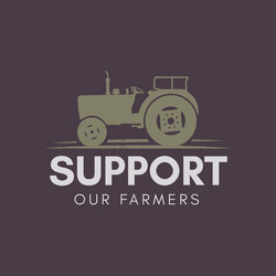 Support our farmer logo template farming badge Vector Image