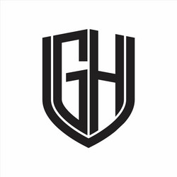 Logo Monogram with Emblem Shield Shape Design Gh Vector Images (75)