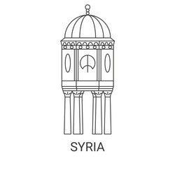 Syria travel landmark Royalty Free Vector Image