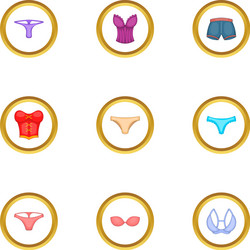 Underwear icon set cartoon style Royalty Free Vector Image