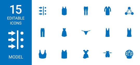 15 model icons Royalty Free Vector Image - VectorStock