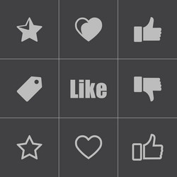 Black like icons set Royalty Free Vector Image