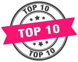 Top 10 stamp top 10 label on transparent Vector Image