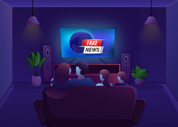 Abstract template with fake news tv on light Vector Image