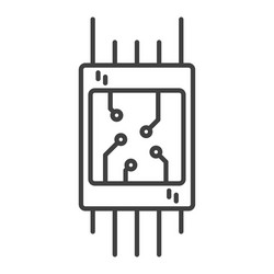 Microchip icon a simple line drawing a general Vector Image