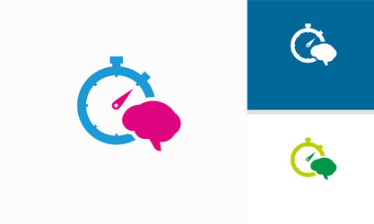 Think time logo designs concept brain Royalty Free Vector