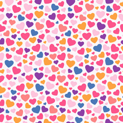 Seamless pattern with flat color hearts Royalty Free Vector