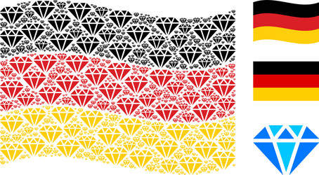 Waving german flag collage of beer glass icons Vector Image