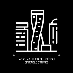 Cayan twisted tower gradient linear icon Vector Image