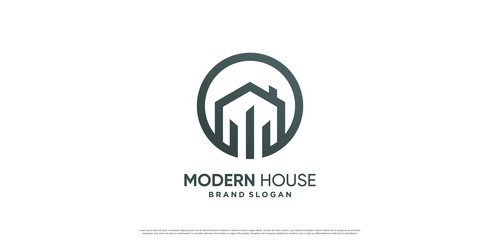 Modern house logo design with creative concept Vector Image