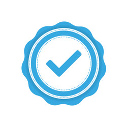 Ribbon with green verification label on white Vector Image