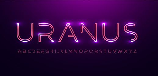 Space font alphabet letters outline linear Vector Image