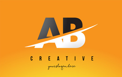 Ab a b brushed letter logo design with creative Vector Image
