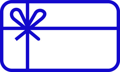 Gift card blue color line icon outline sign Vector Image