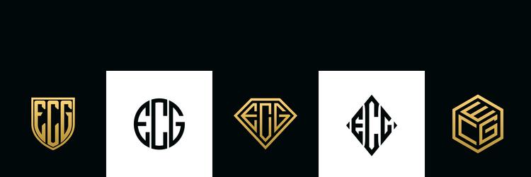 Initial letters ebg logo designs bundle Royalty Free Vector