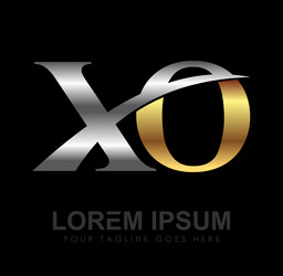 Golden monogram logo letter xo Royalty Free Vector Image