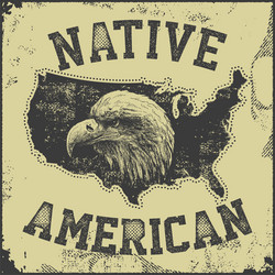 Native american chief retro poster Royalty Free Vector Image