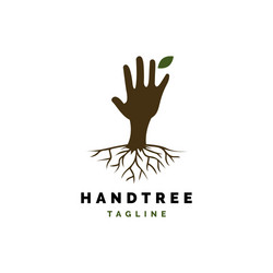 Hand and root logo Royalty Free Vector Image - VectorStock