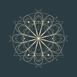 Occult symbols set isolated on black Royalty Free Vector