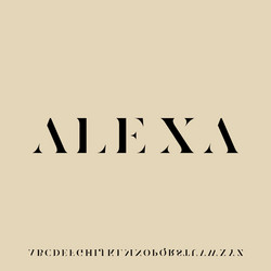 Alexa font luxury glamour alphabet Royalty Free Vector Image