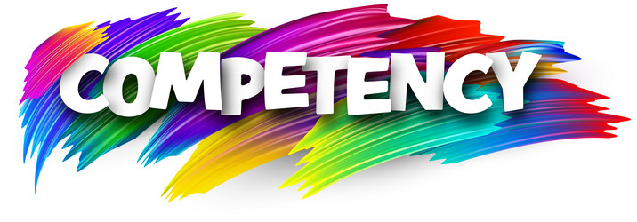 Competency paper word sign with colorful spectrum Vector Image