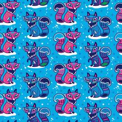 Seamless pattern bright iridescent fox masks Vector Image