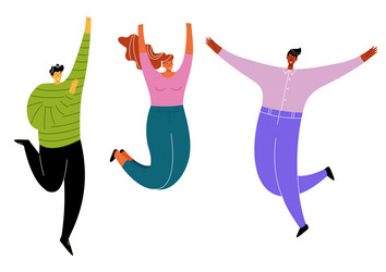Collection falling people cartoon Royalty Free Vector Image