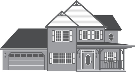 White planked house Royalty Free Vector Image - VectorStock