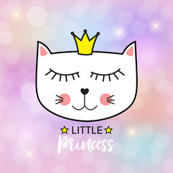 Little cute cat princess Royalty Free Vector Image