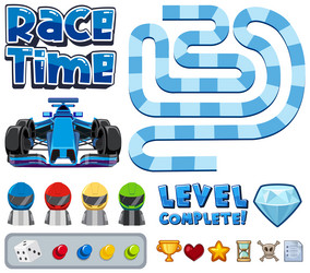 Maze game template with car racing theme Vector Image