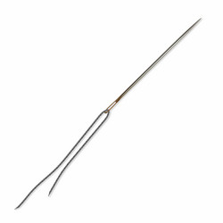 Sewing needle with red thread isolated on white Vector Image