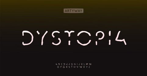 Sporty Stencil Alphabet Font Royalty Free Vector Image